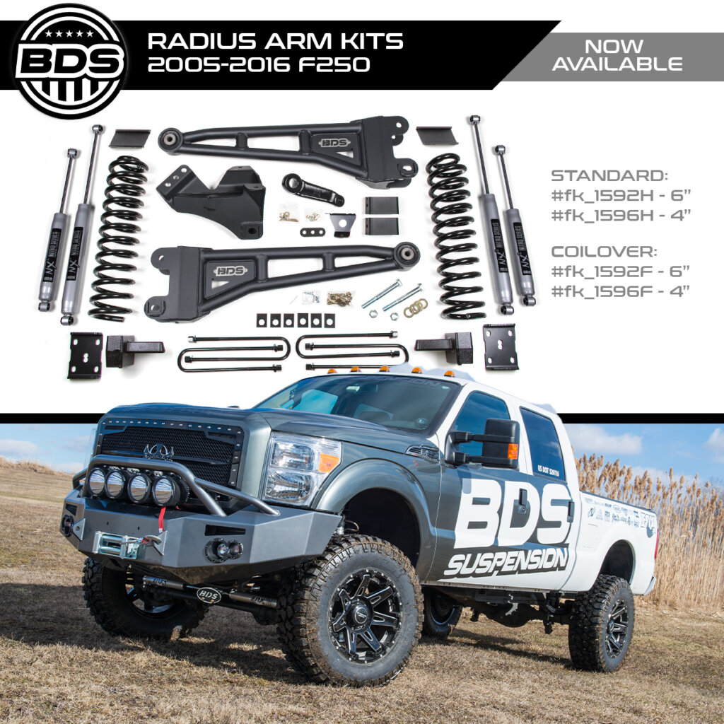 4" and 6" Radius Arm lift kits for the F250 / F350 Super Duty